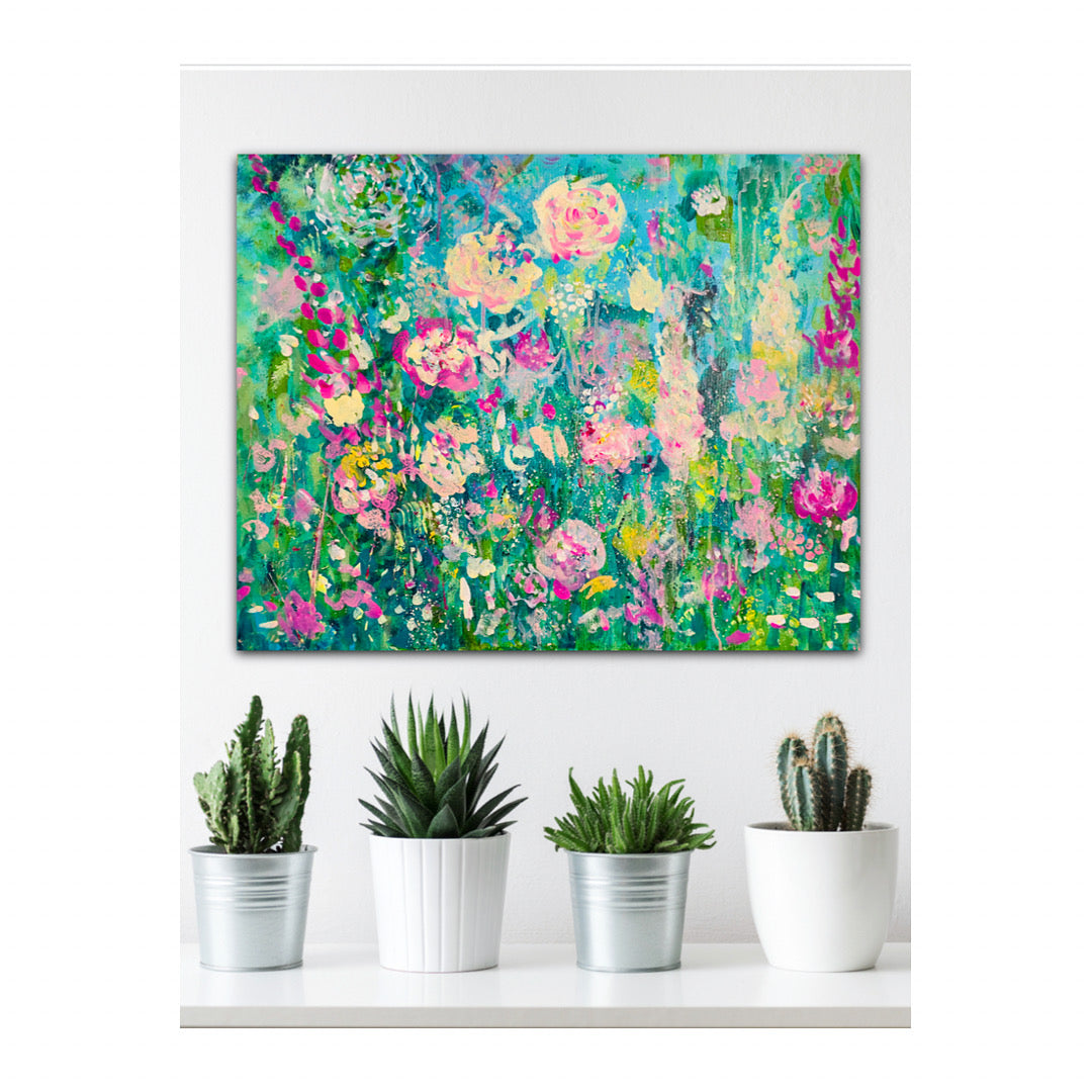Original art. Vibrant abstract floral painting. "Good Things" – Kate ...